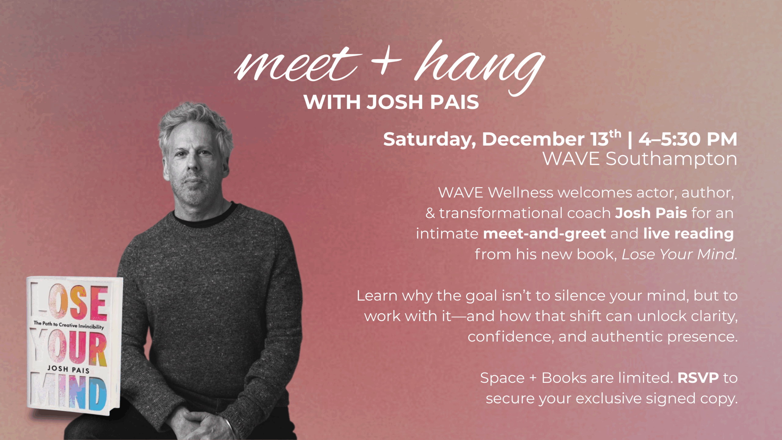 Josh Pais Book Reading – Meet & Hang at WAVE | Southforker