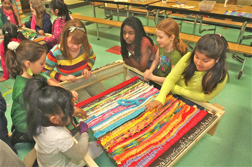 Students receive a lesson in weaving - Riverhead News Review Archives