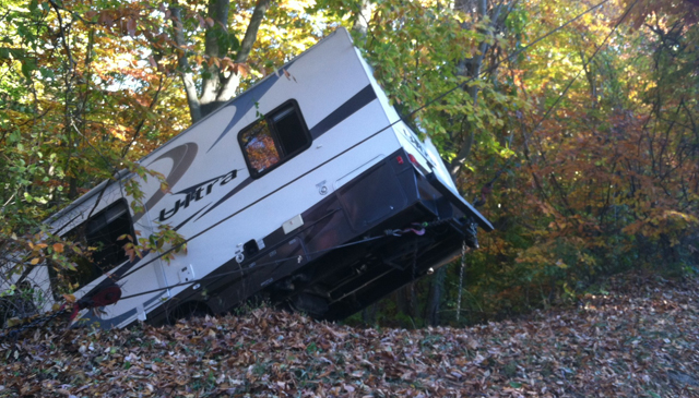 RV crashes into ditch along Sound Avenue in Baiting Hollow - Riverhead ...