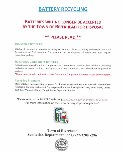 Residents to town: Bring back the battery recycling receptacle ...