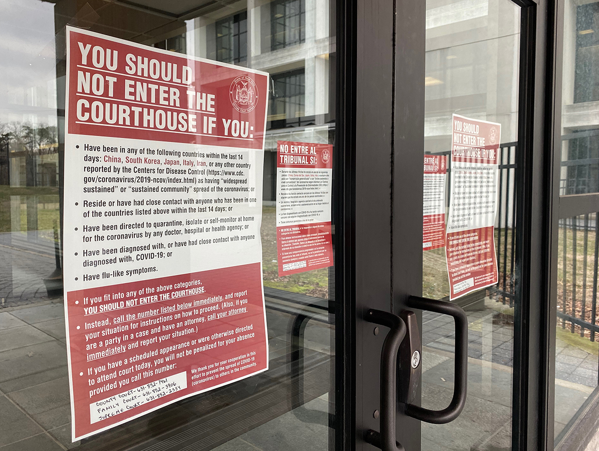 As the virus spreads, local courts and cases are impacted - Riverhead ...