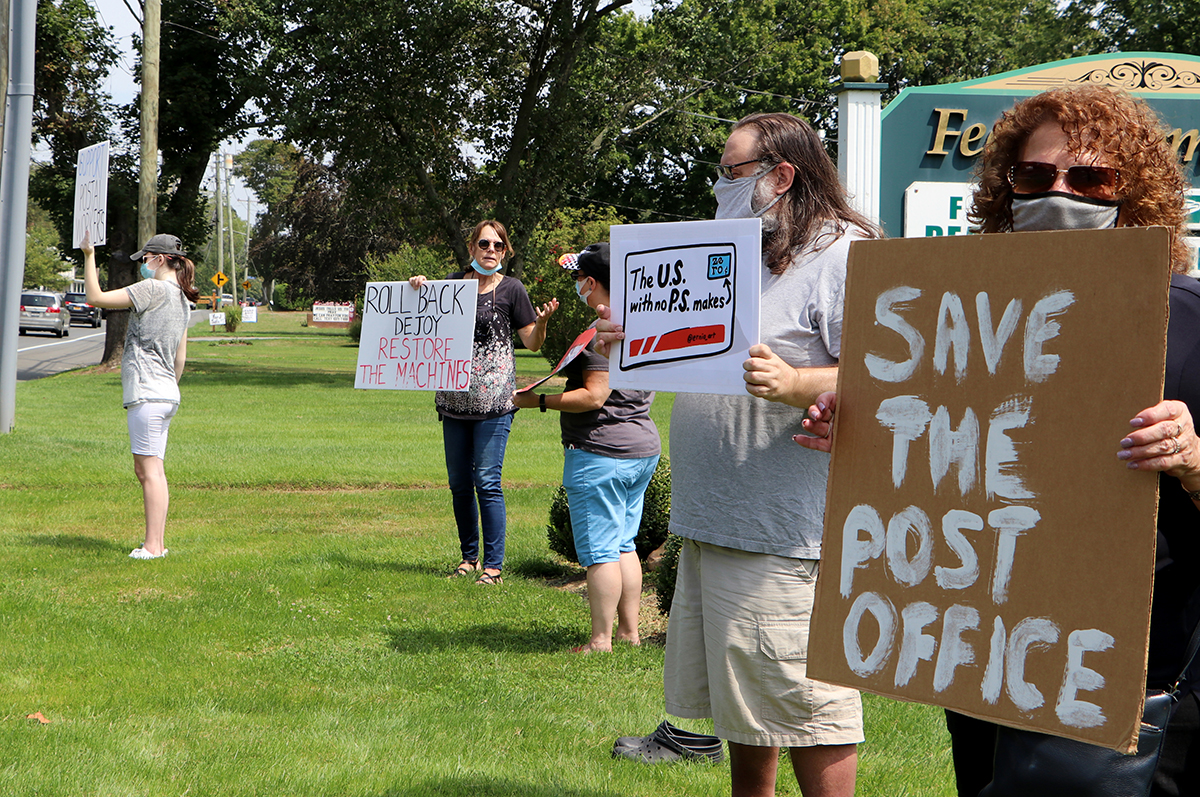 Protestors show up at North Fork post offices to denounce postal ...