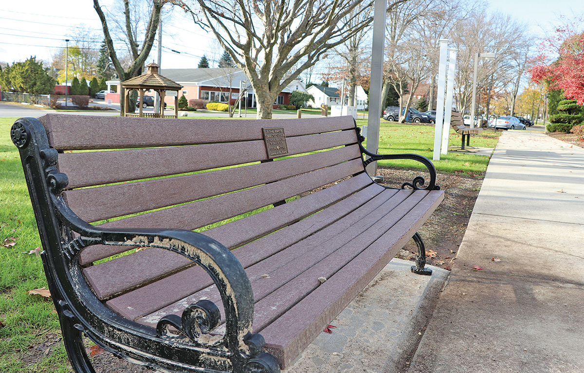 New bench outside Town Hall dedicated to memory of COVID-19 victim ...