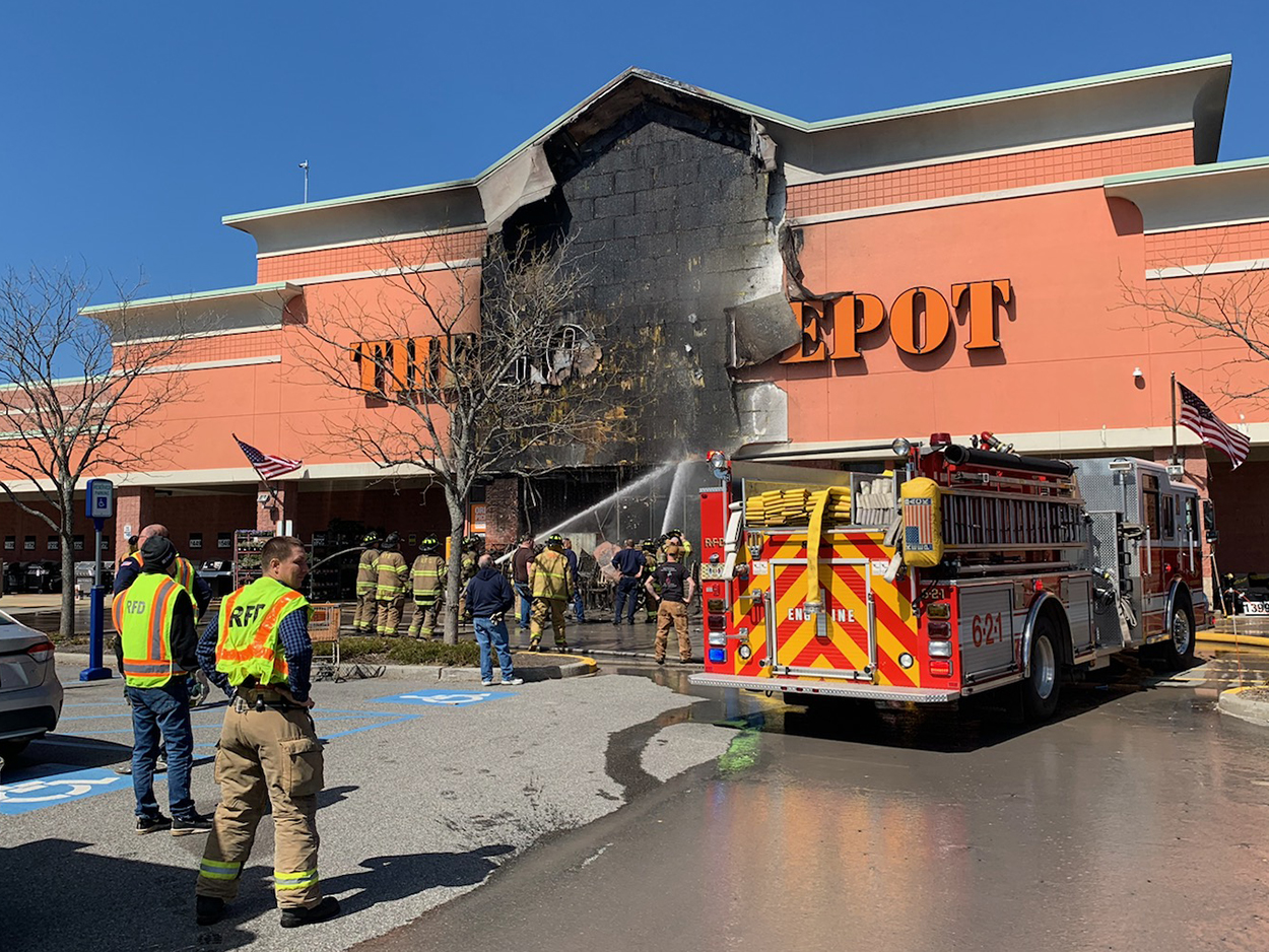 Fire at Home Depot started in outdoor lawn furniture, appears to be non ...