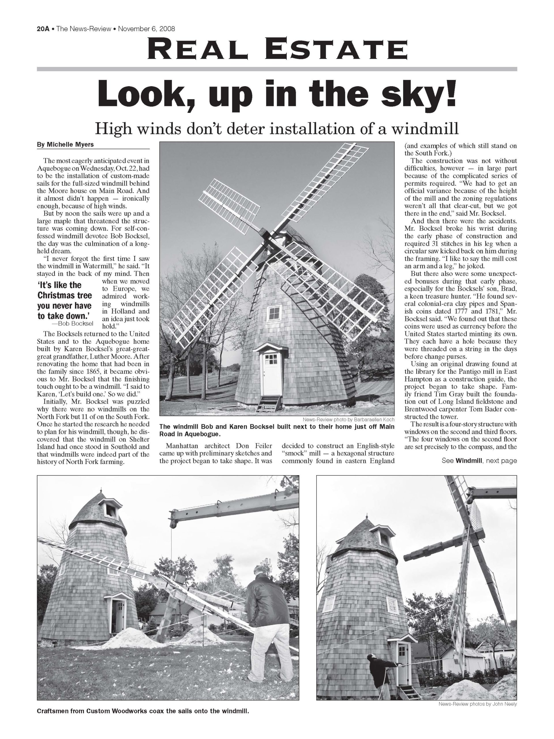 Damaged Aquebogue windmill receives three sails from Sylvester Manor ...