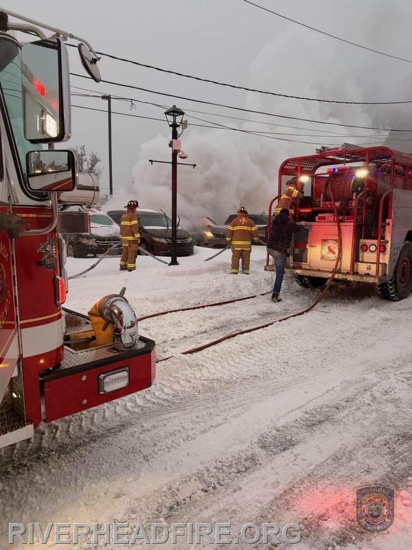 Riverhead first responders tackle taxi fire during Winter Storm Fern