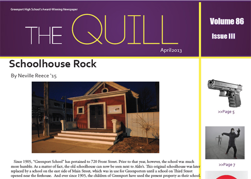 Read Greenport’s student newspaper, The Quill - The Suffolk Times Archives