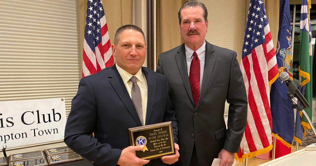 Southold cop who rescued two from burning home earns Officer of the ...