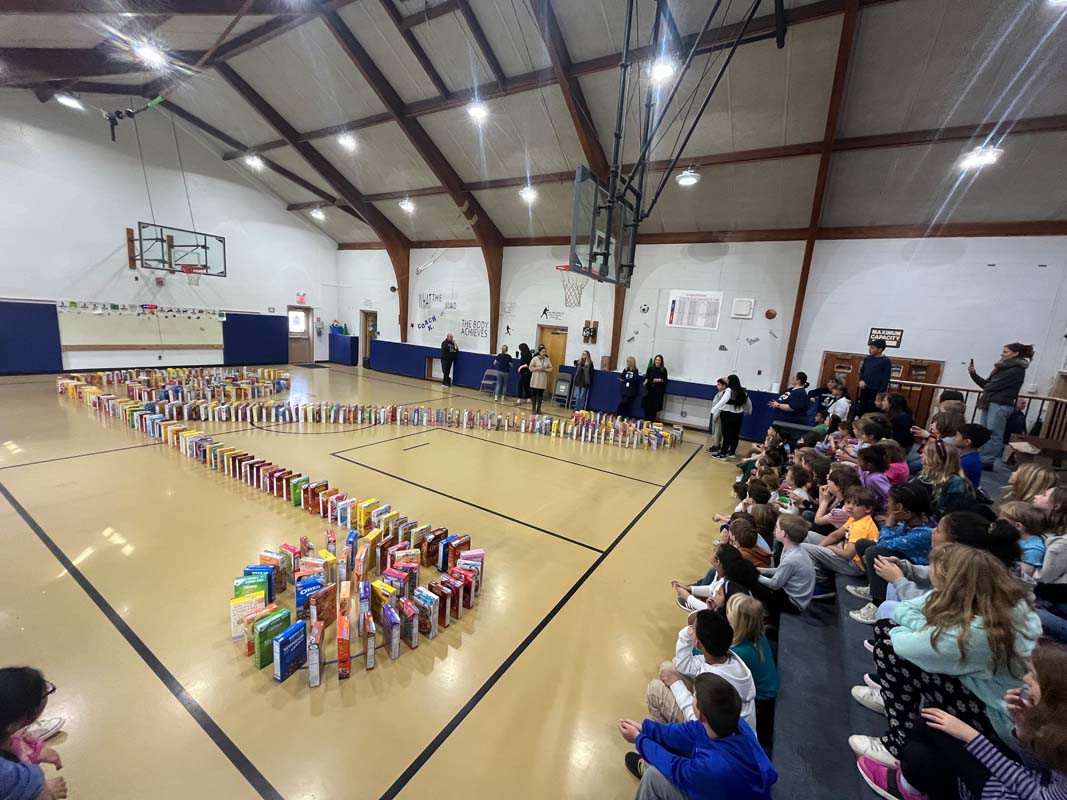 Oysterponds students score big in cereal box domino challenge - The ...