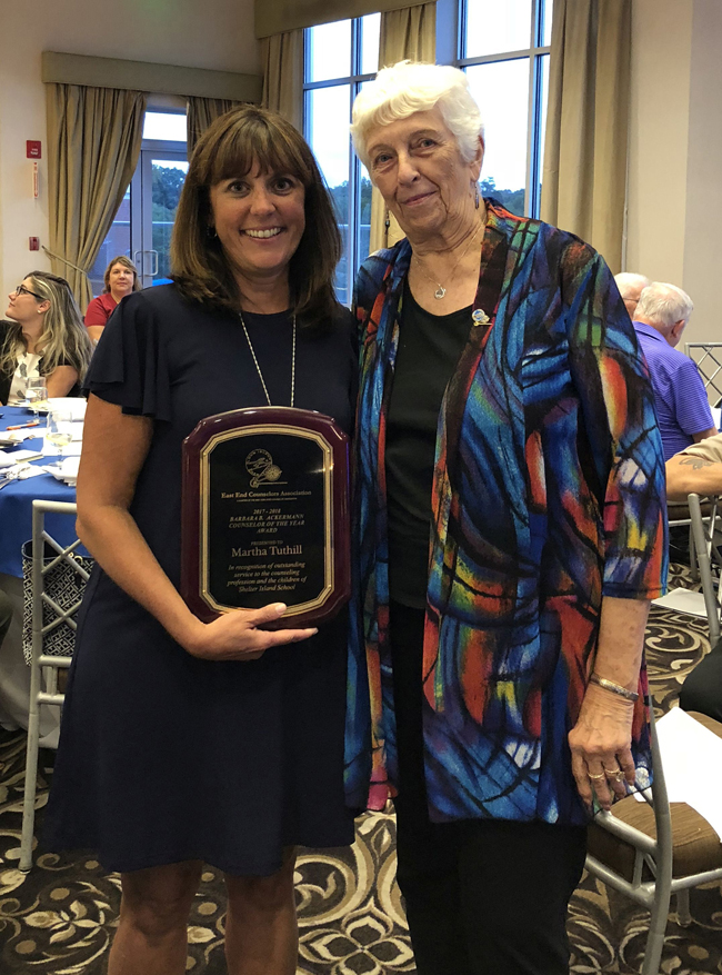 Martha Tuthill honored as Guidance Counselor of Year - Shelter Island ...