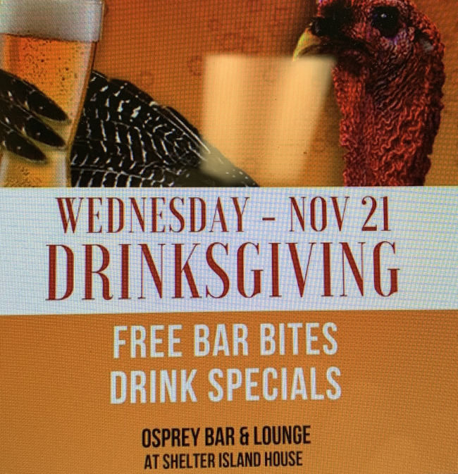 Osprey Bar & Lounge offers soft ‘Drinksgiving’ opening - Shelter Island ...