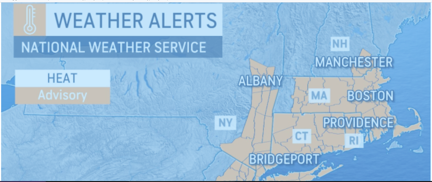 National Weather Service declares a Heat Advisory for the region ...