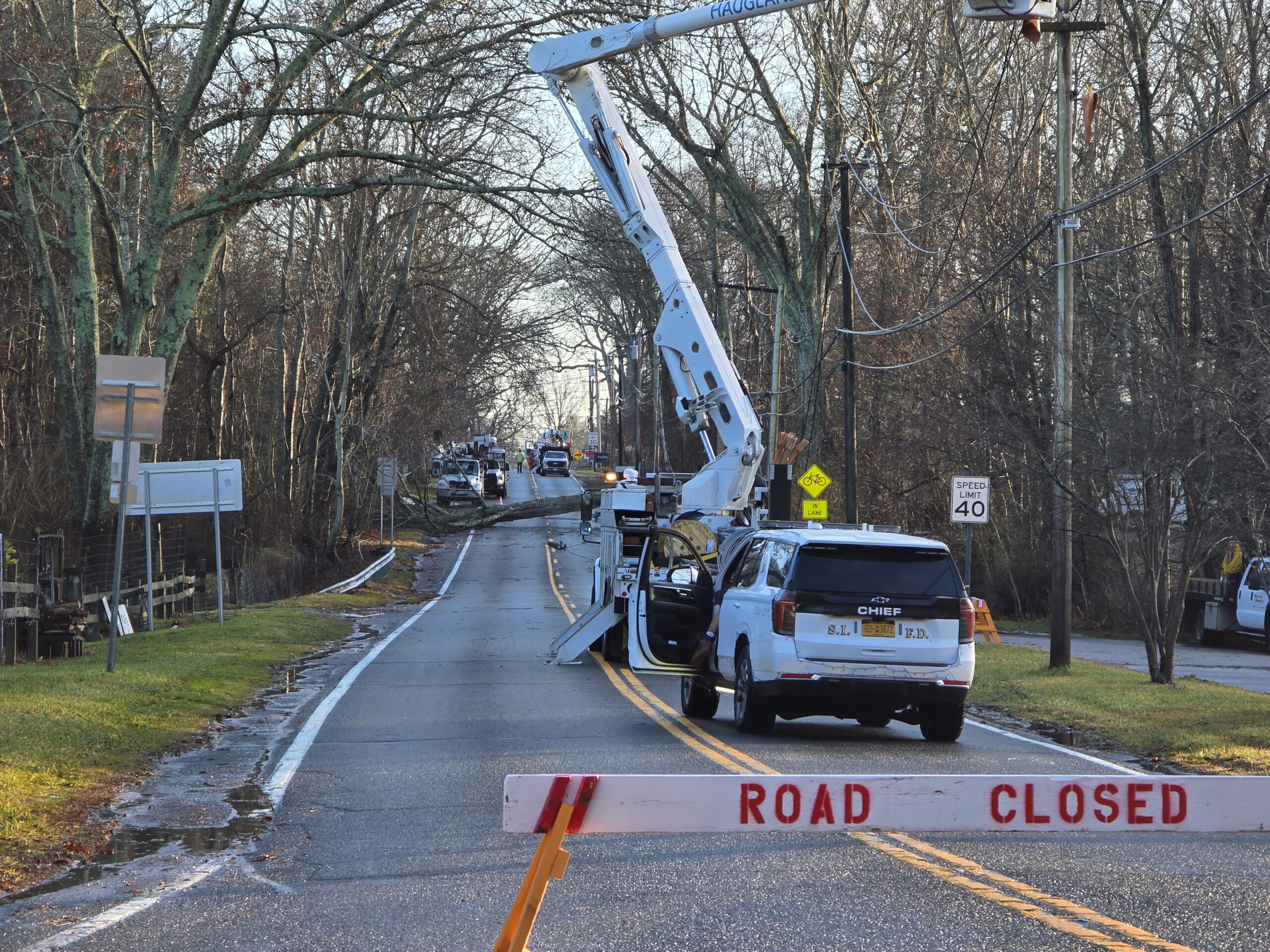 High winds knock down trees, power lines, causing road closures and ...