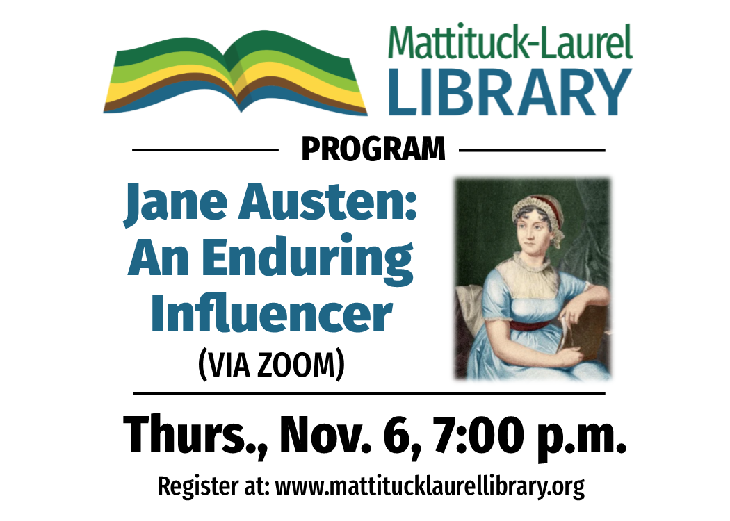 Jane Austen: An Enduring Influencer (via Zoom) - Northforker